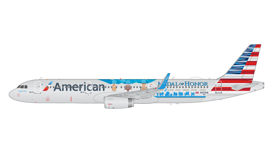 American Airlines Airbus A321 N167AN GeminiJets G2AAL1156 Modelo a ...