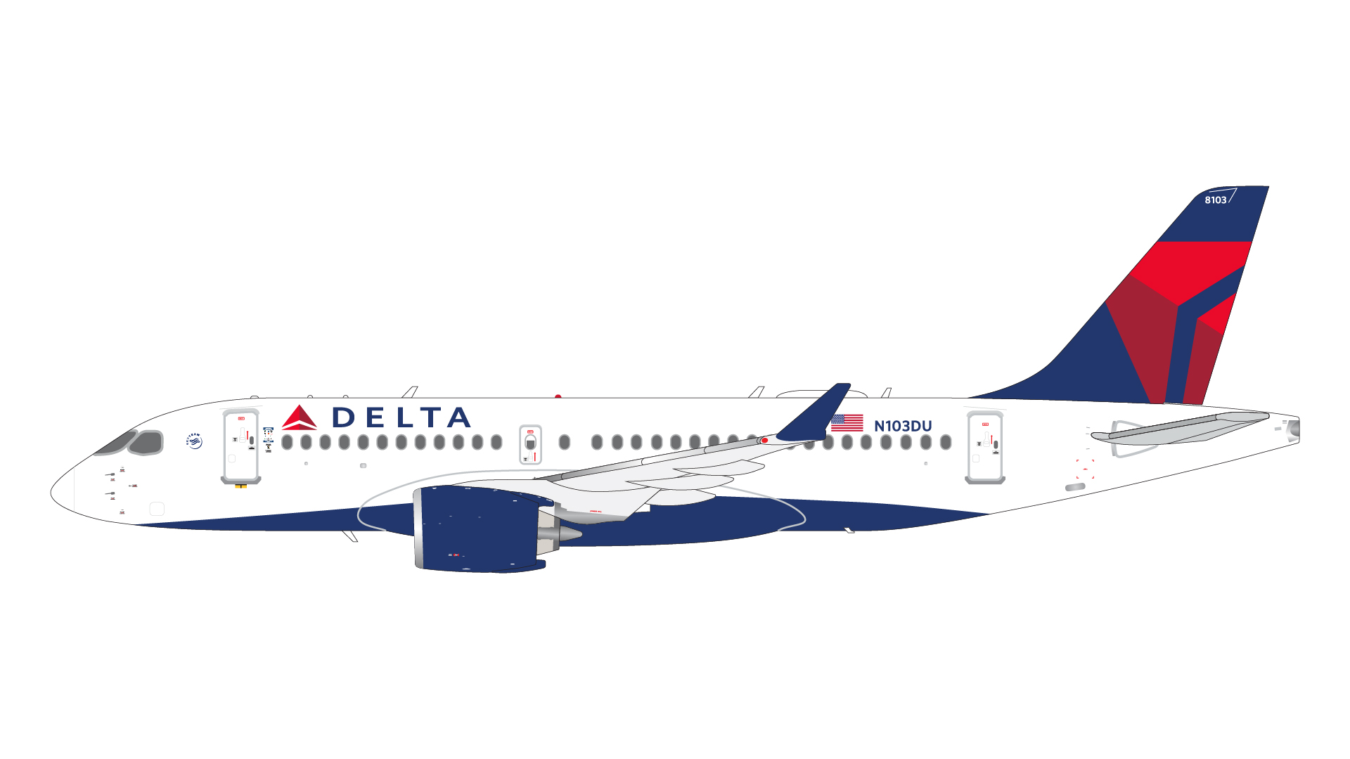 Delta Air Lines Airbus A220-100 N103DU GeminiJets G2DAL1112 Modelo a ...
