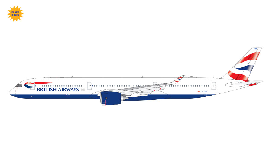 British Airways Airbus A350-1000 flaps extendidos G-XWBB GeminiJets ...
