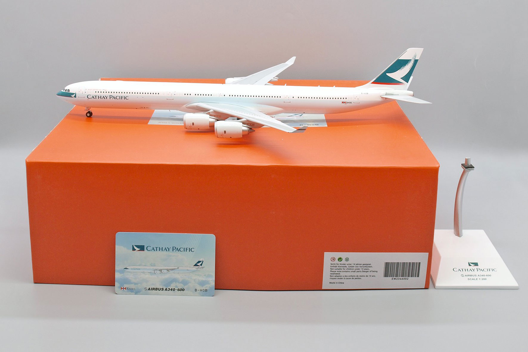 Cathay Pacific Airbus A340-600 B-HQB JC Wings EW2346002 Modelo a escala ...