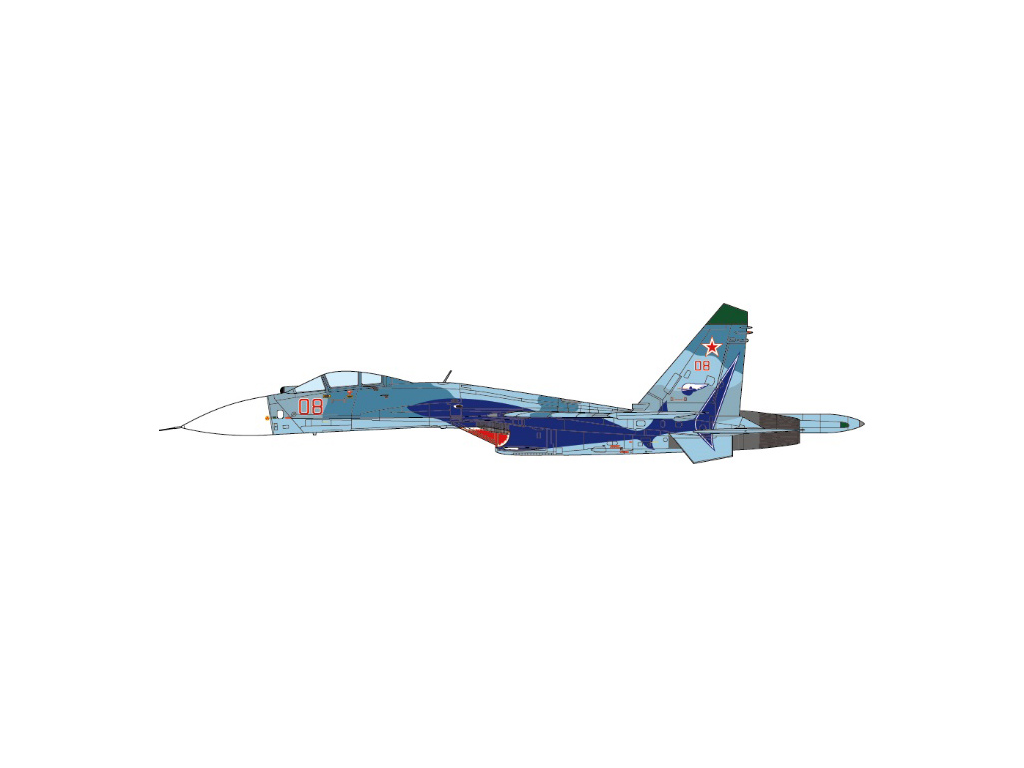 Rusia - Fuerza Aérea Sukhoi Su-27 Flanker UB JC Wings JCW-72-SU27-010 ...