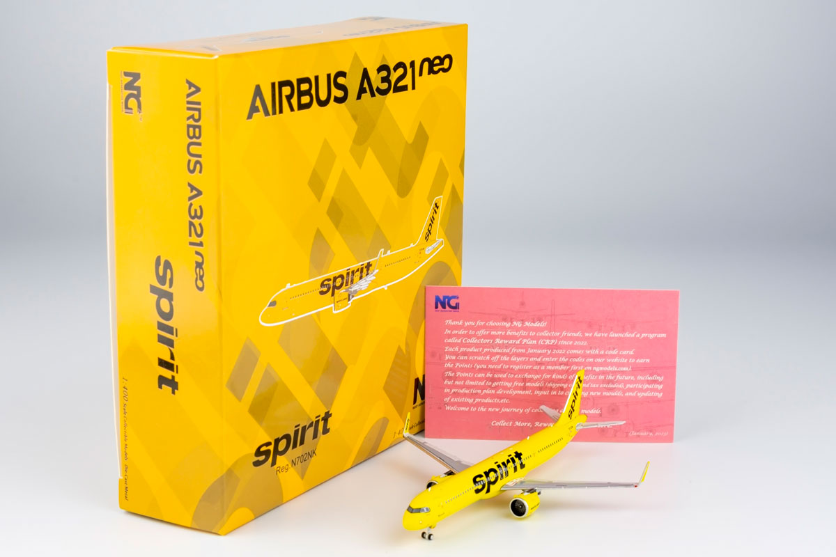 Spirit Airlines Airbus A321neo N702NK NG Models 13099 Modelo a escala 1 ...