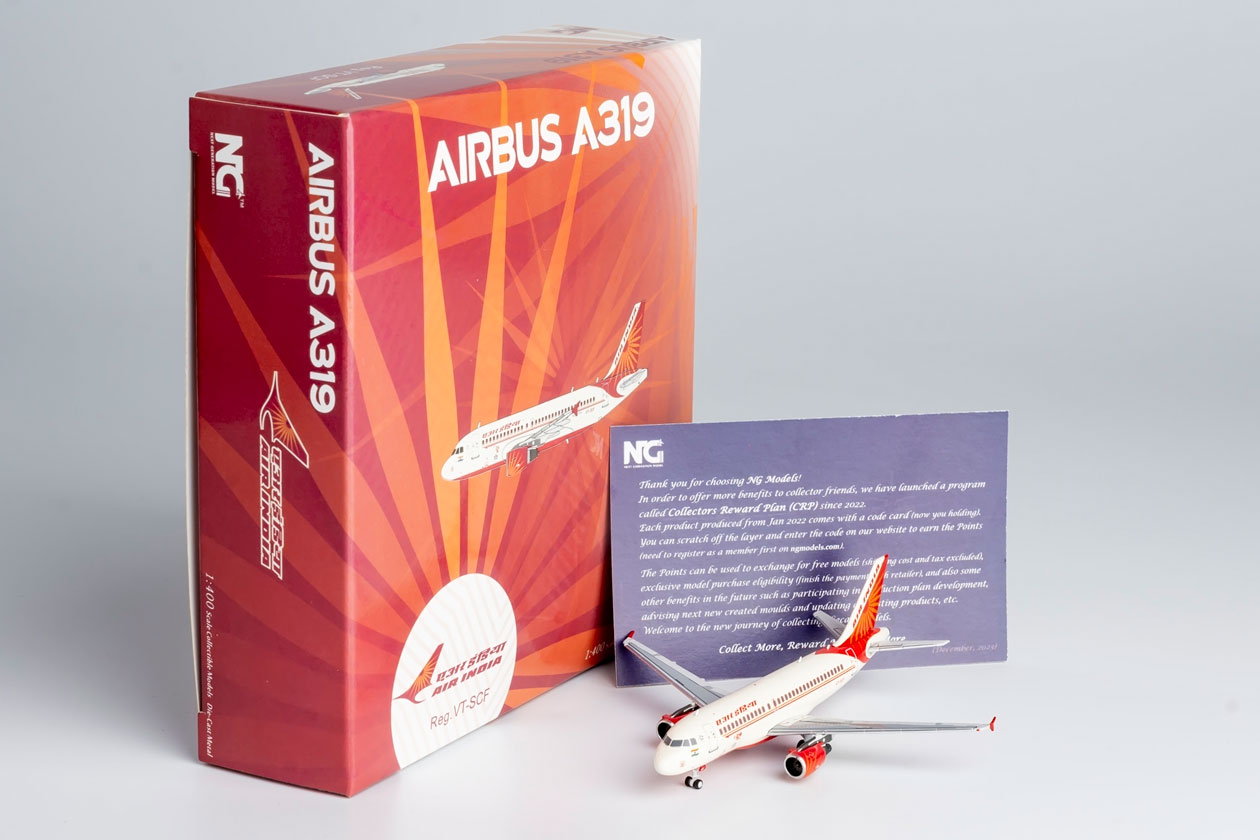 Air India Airbus A319-100 VT-SCF NG Models 49010 Modelo a escala 1:400 ...