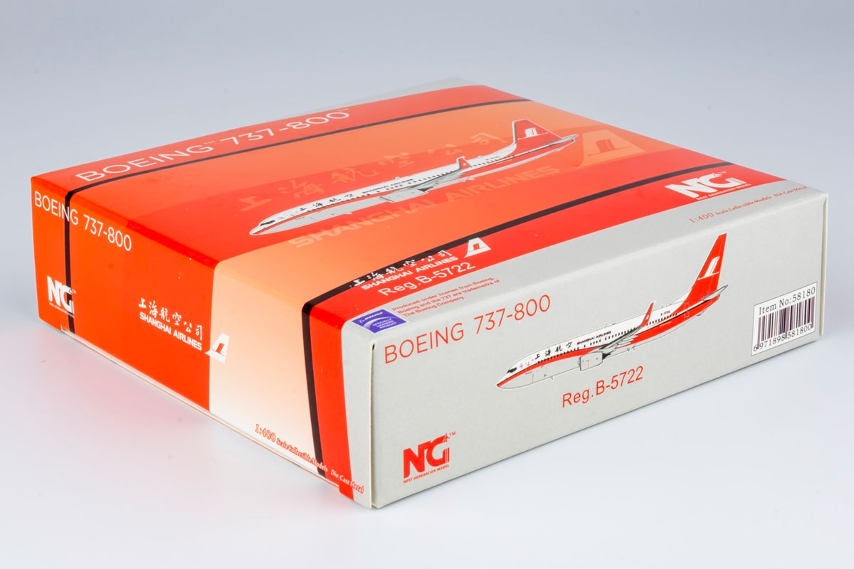 Shanghai Airlines Boeing 737-800/w B-5722 NG Models 58180 Modelo a ...