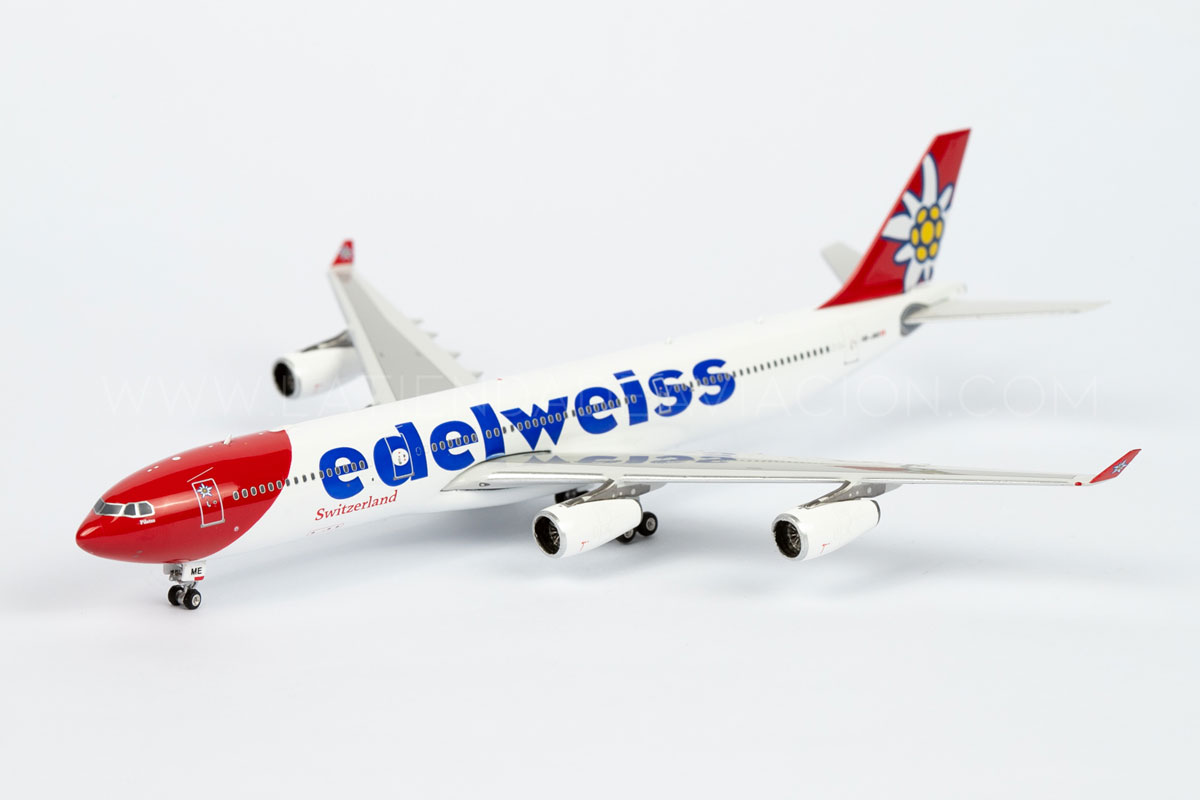 Edelweiss Airbus A340-300 HB-JME Phoenix PH11749 Modelo a escala 1:400 ...
